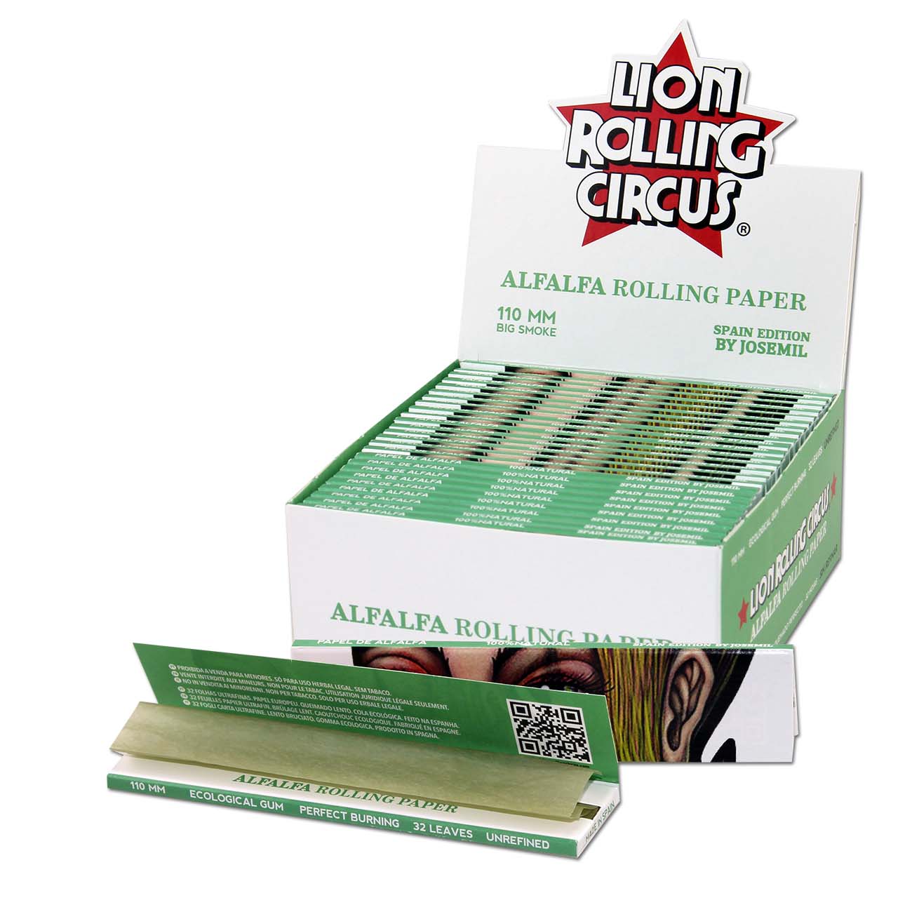 Lion Rolling Circus Alfalfa Rolling Papers KS Slim | Black Leaf