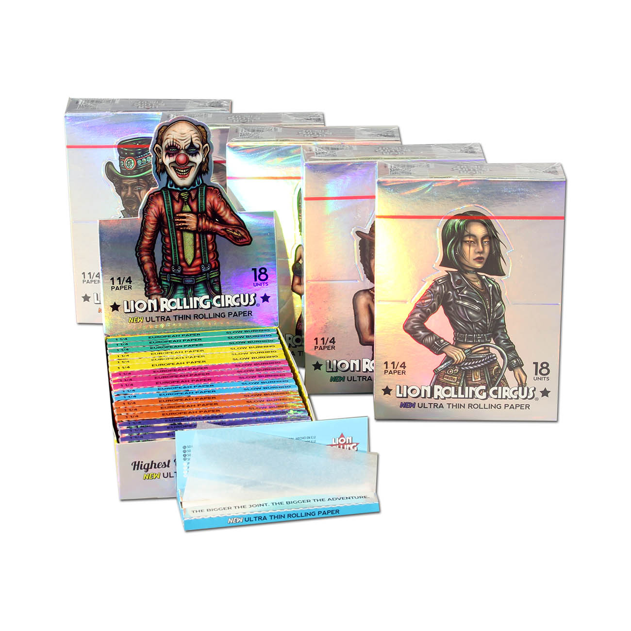 Lion Rolling Circus Silver Papers 1¼ | Black Leaf